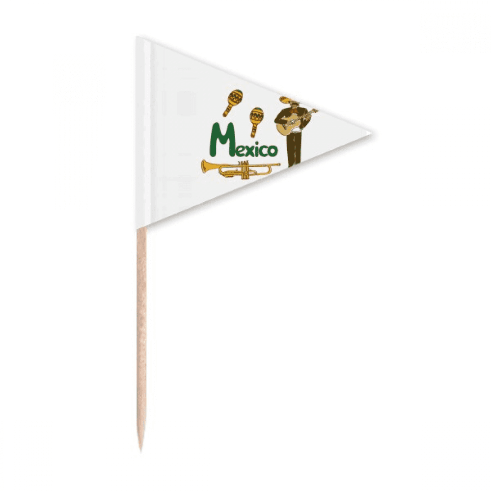 Mexico Music Instrument Song Mexican Toothpick Triangle Cupcake Toppers ...