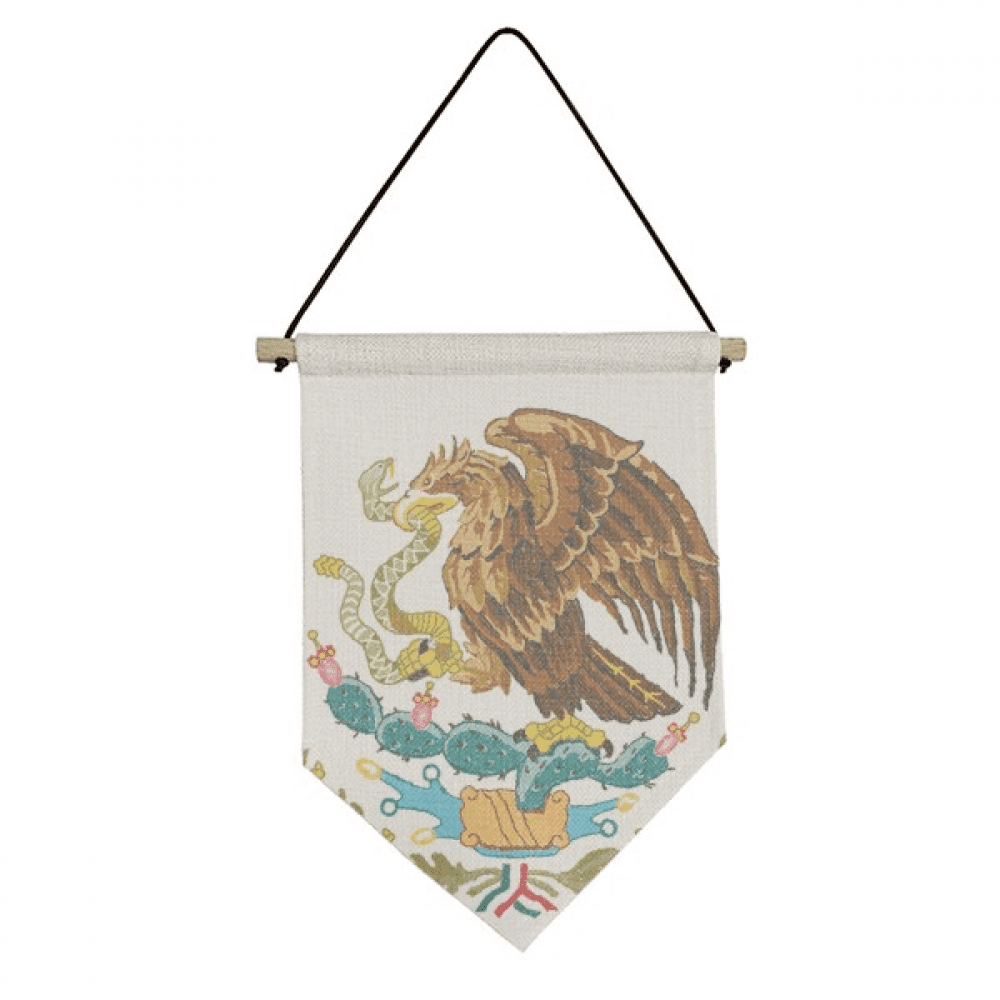 Mexico National Emblem Country Canvas Flag Hanging Wall Art Decor ...