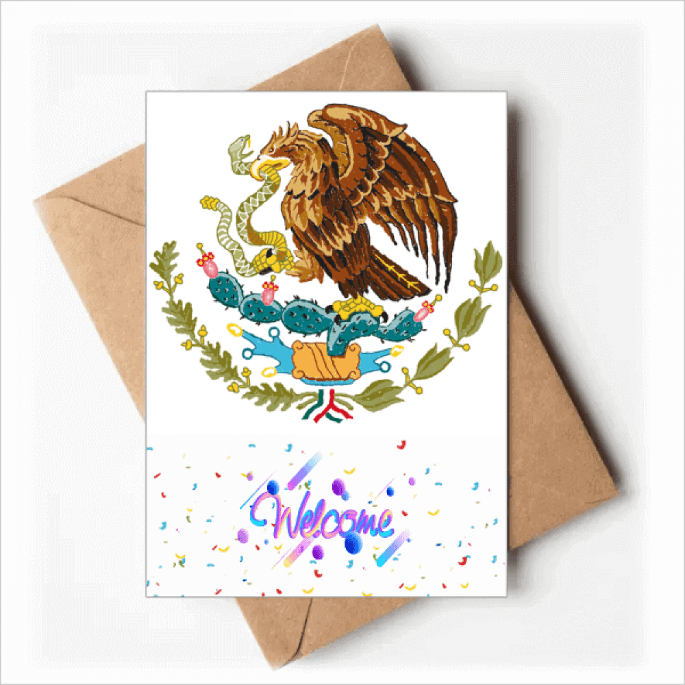 Mexico National Emblem Country Welcome Back Greeting Cards Envelopes ...