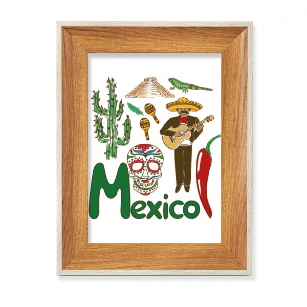 Mexico National symbol Landmark Pattern Desktop Wooden Photo Frame ...