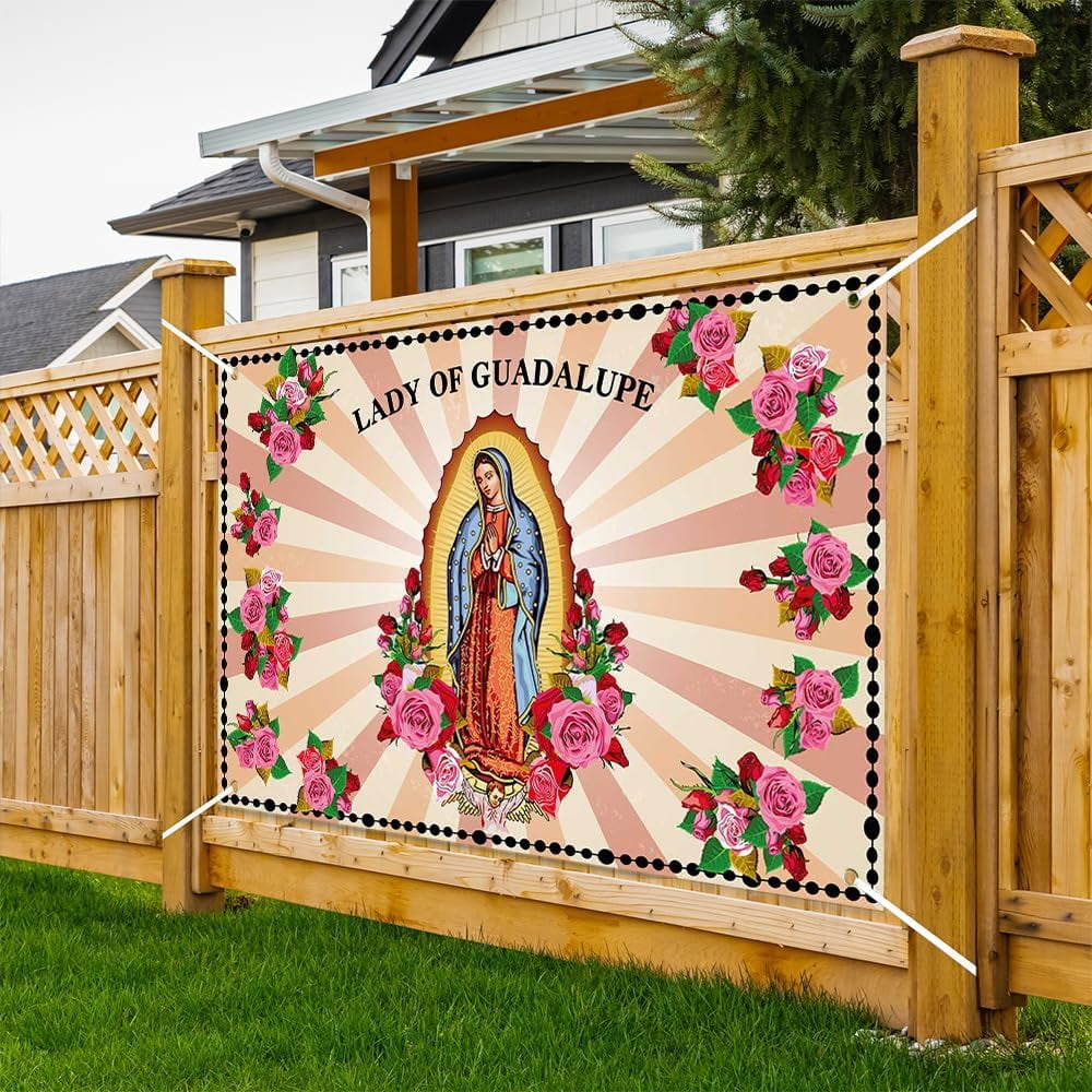 Mexico Our Lady of Guadalupe Banner Virgin Mary Christmas Backdrop ...
