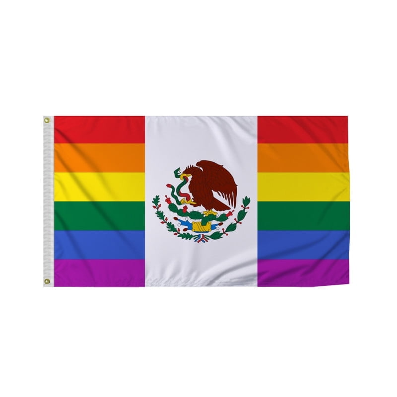 Mexico Pride Flag 3x5 Ft Printed 200D Nylon Brass Grommets Stitched Edges Fade Proof Sharp ...