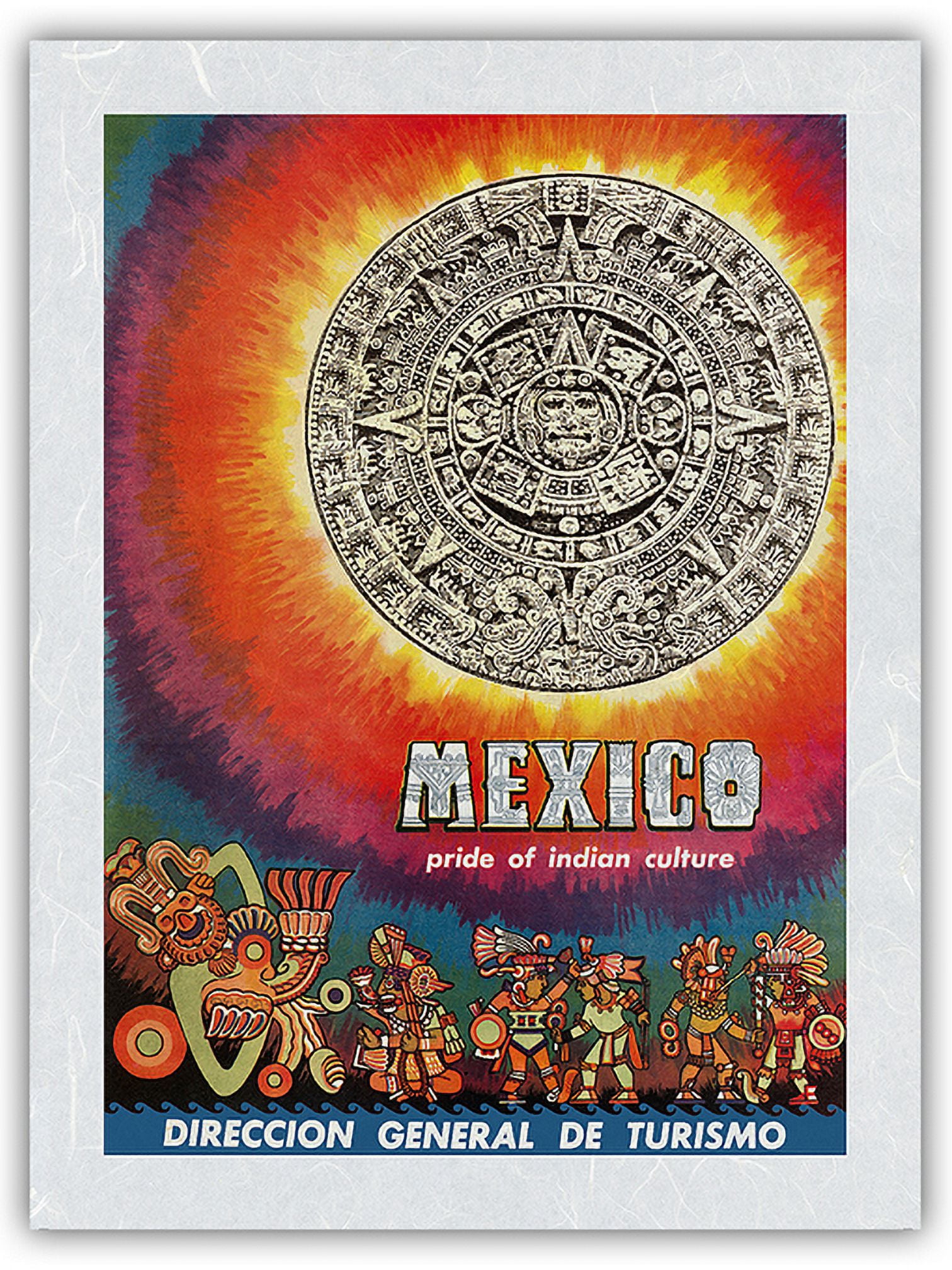 Mexico - Pride of Indian Culture - Aztec Tablet and Warriors - Vintage ...