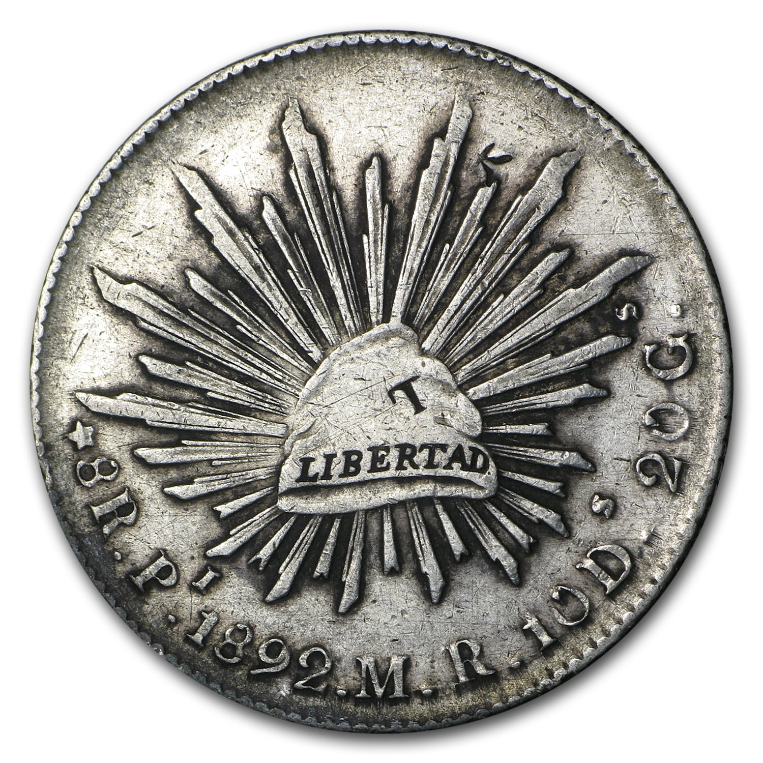 Mexico Silver 8 Reales Cap & Rays (Chopmark, ASW .7859 oz) - Walmart.com