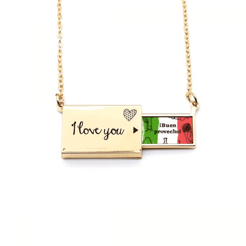 Mexico Sketch Cuisine Flag Round Cactus Letter Envelope Necklace ...