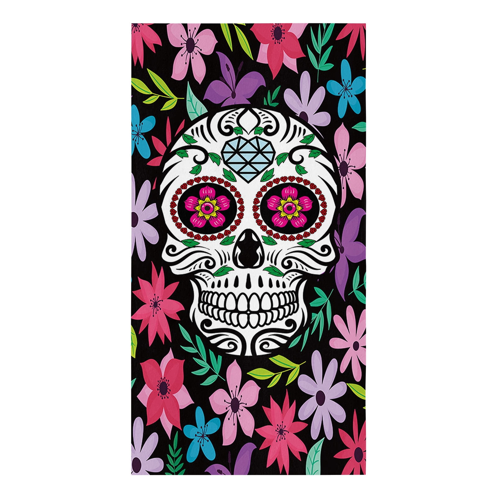 Mexico Skull Flowers Kitchen Towel Microfiber Cleaning Cloth Car Wash ...