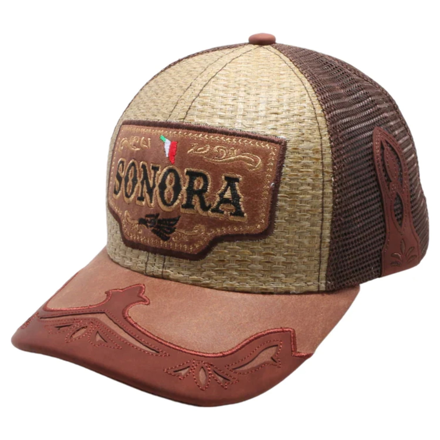 Mexico Sonora State Straw Fablic Trucker Brown Cap Hat - Walmart.com