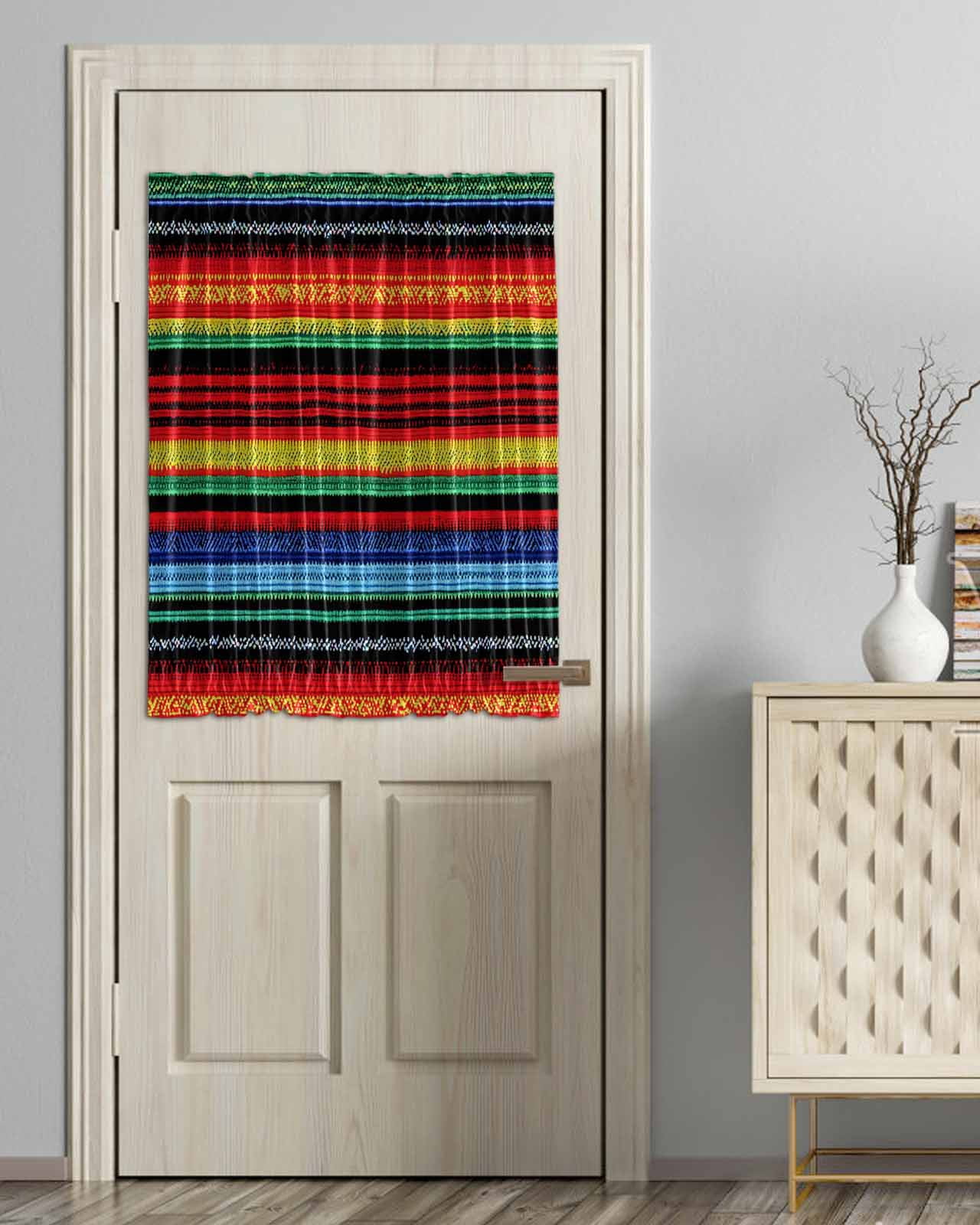 Mexico Stripes Blackout Door Curtains for French, Glass,Front, Back ...