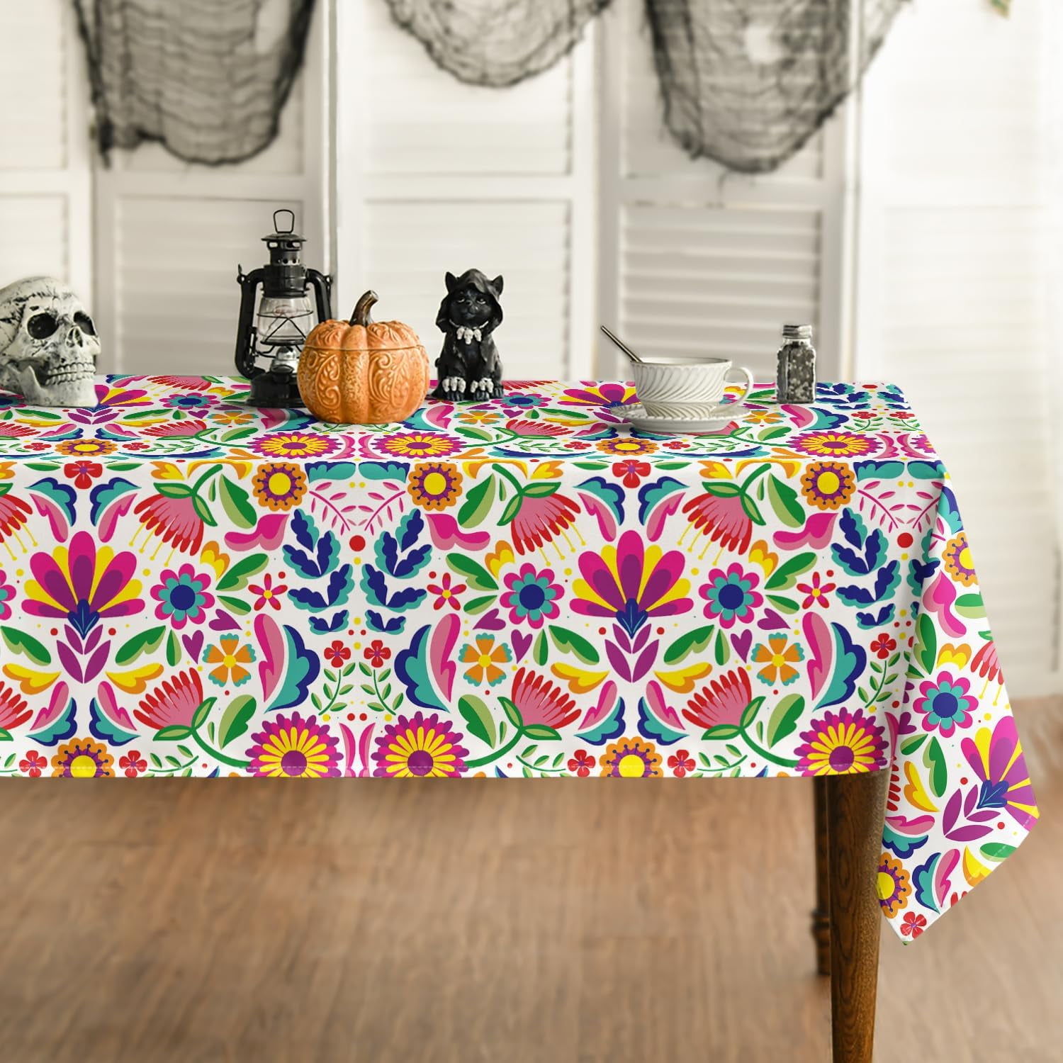 Mexico Tablecloth 60x104 Inch Rectangular, Halloween Cinco De Mayo ...