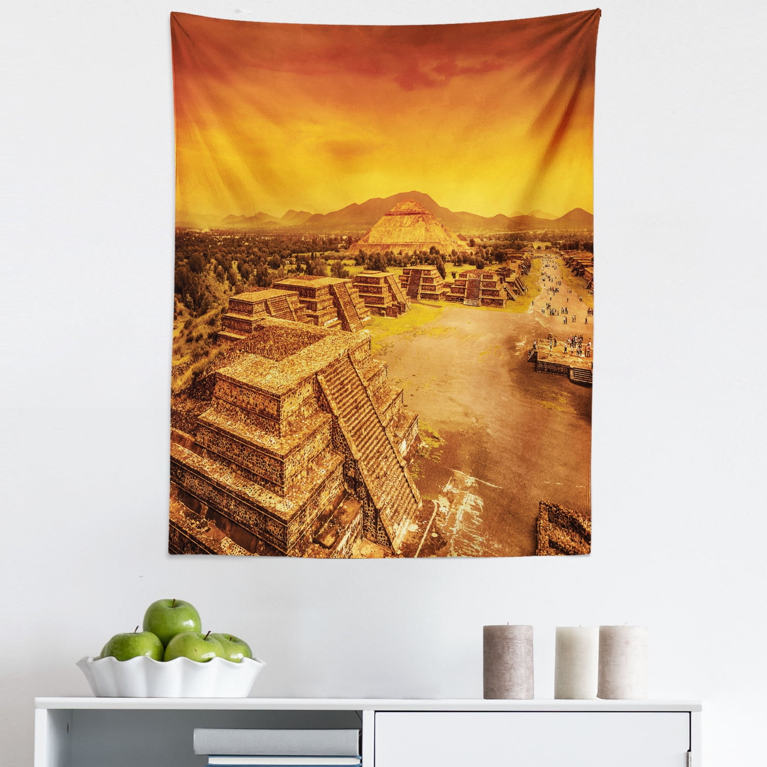 Mexico Tapestry, The Avenue of the Dead Ruins of Aztec Mayan ...