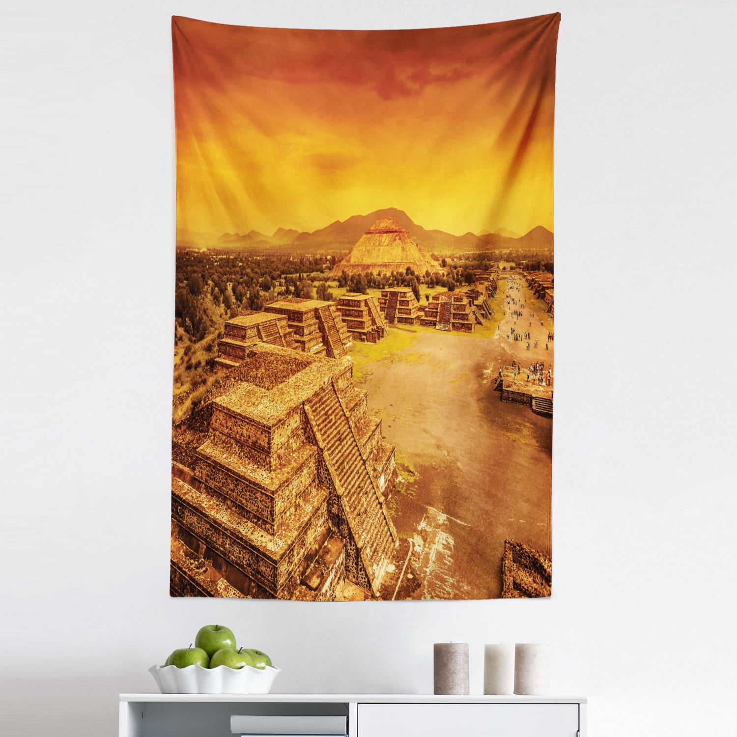 Mexico Tapestry, The Avenue of the Dead Ruins of Aztec Mayan ...