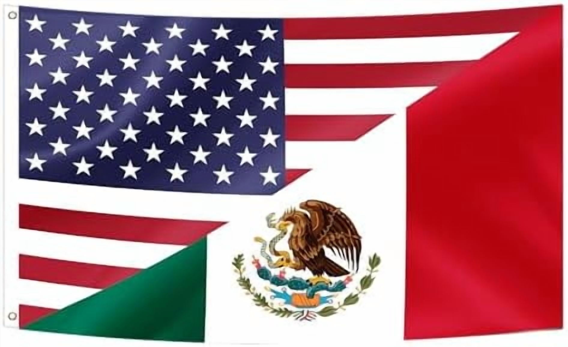 Mexico USA Flag 4x6FT Mexican America Friendship Flags Polyester with ...