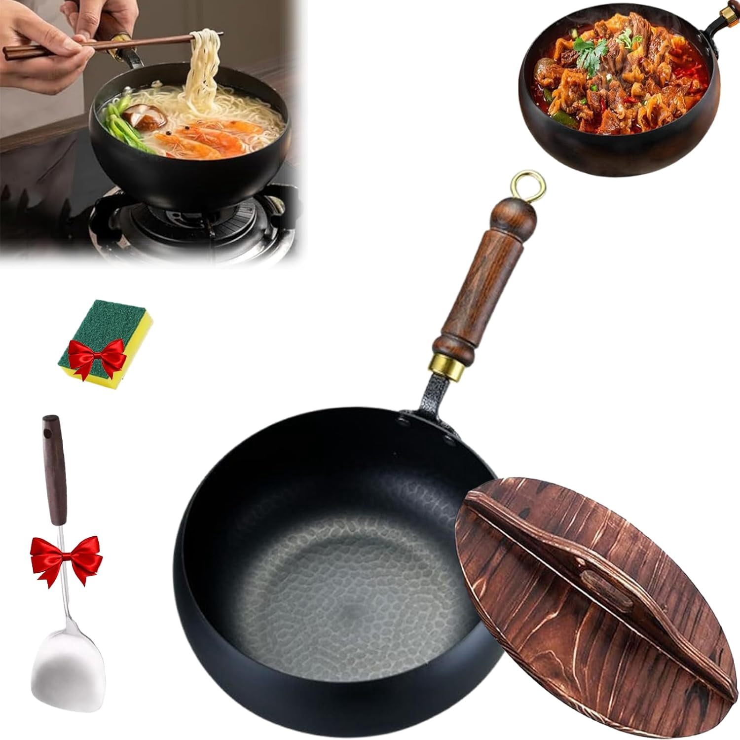 Mexicoify Uncoated Iron Pan,Mexicoify Japanese Pan, 9.45 Inch Pan with ...