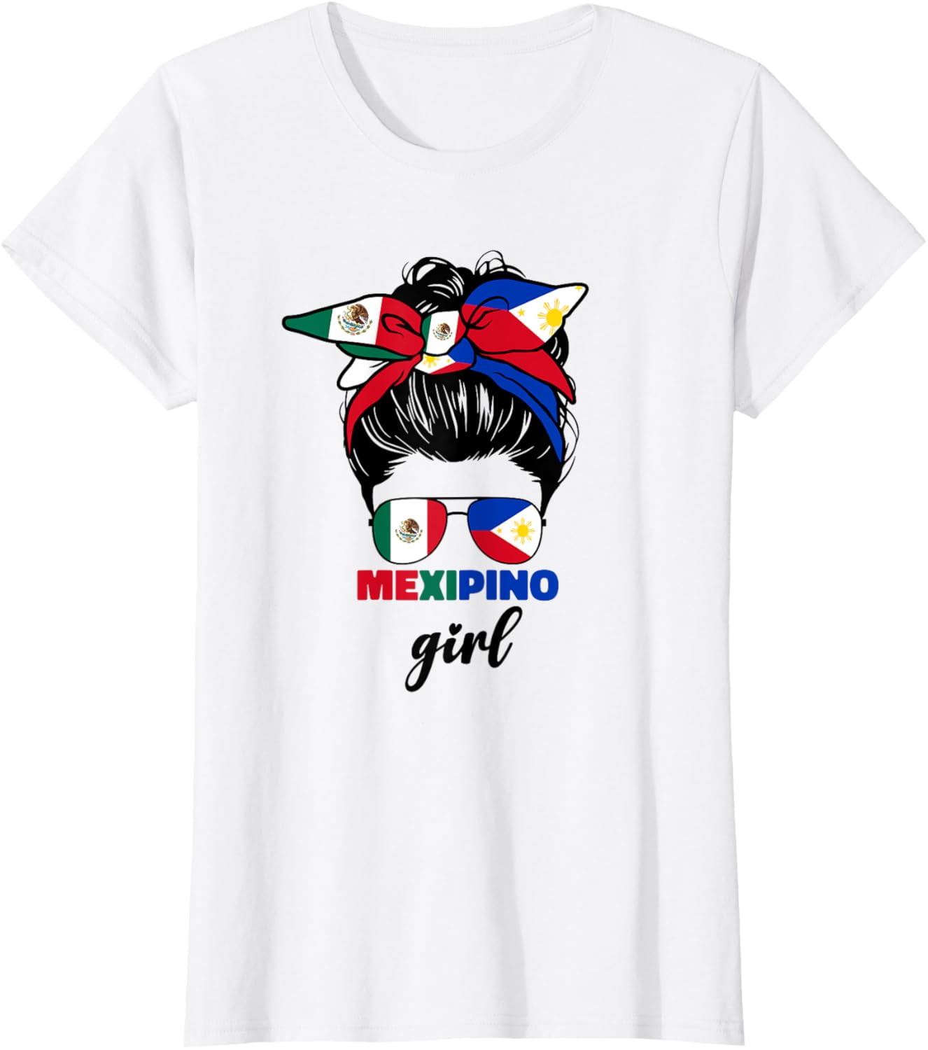 Mexipino Half Mexican And Filipino Mexico Philippines Flag T-Shirt mens t shirt，white，women ...