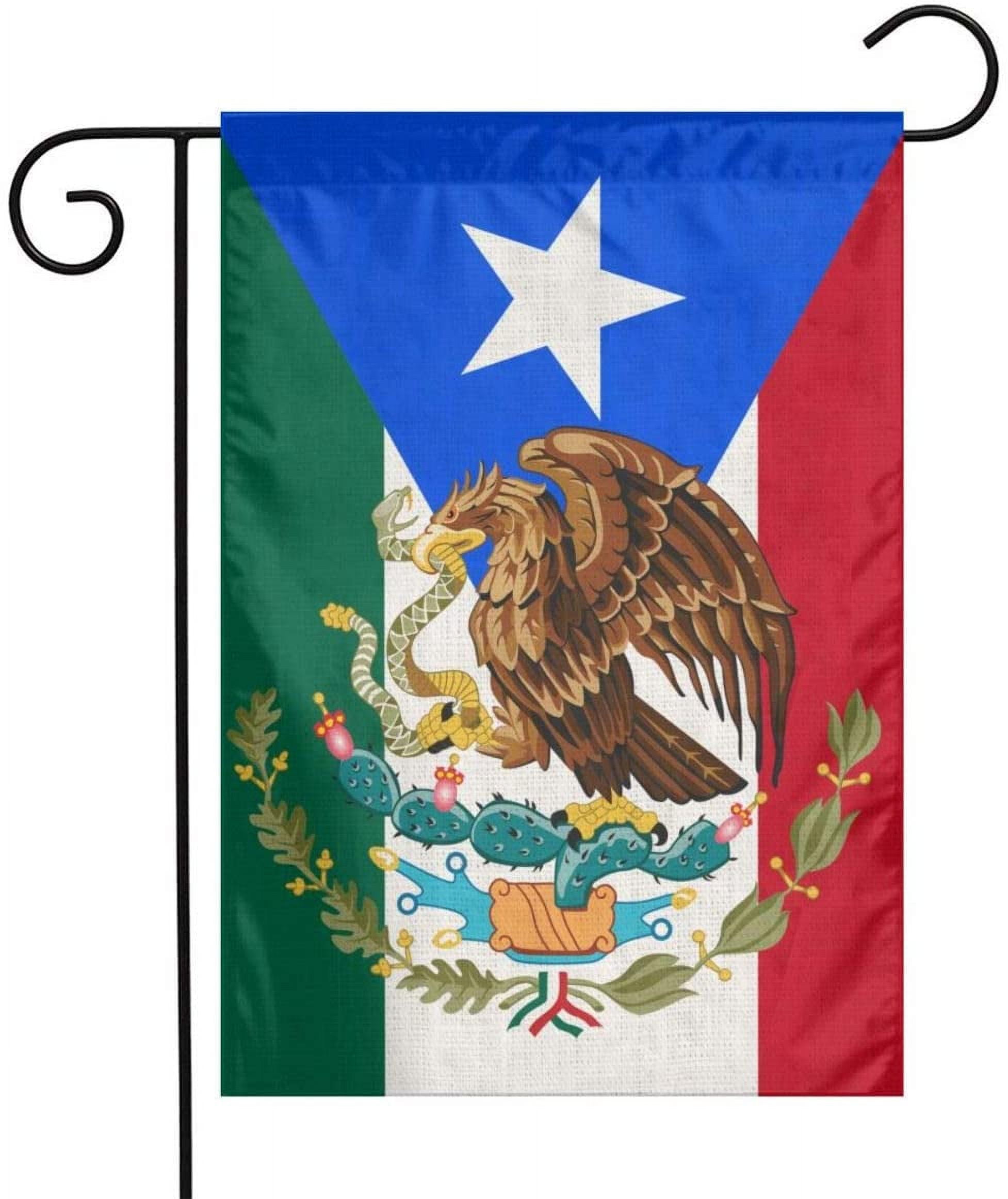 Mexirican Half Mexico Half Puerto Rico Flag Puerto Rican Mexican Flax ...