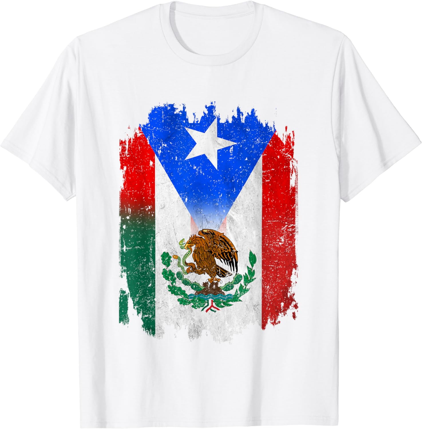 Mexirican Mexico Flag Puerto Rico Flag Boricua Chicano T-Shirt - Walmart.com