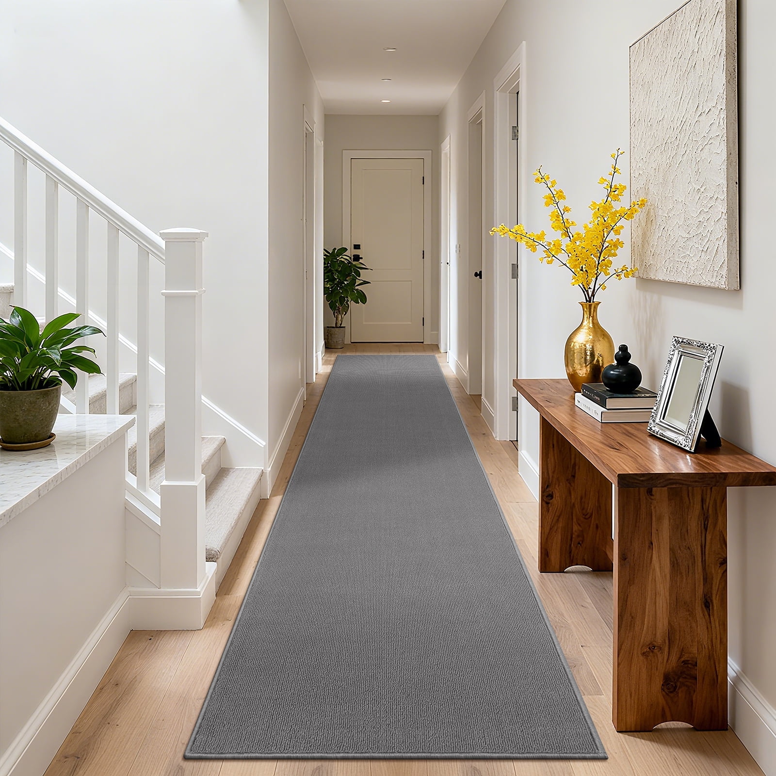 MeyJey 2'x10' Runner Rug Non Slip Washable Farmhouse Hallway Rug for ...