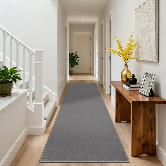 2'x6' Rug Runners for Hallways Kitchen, Blue Ombre Leaves Non Slip ...