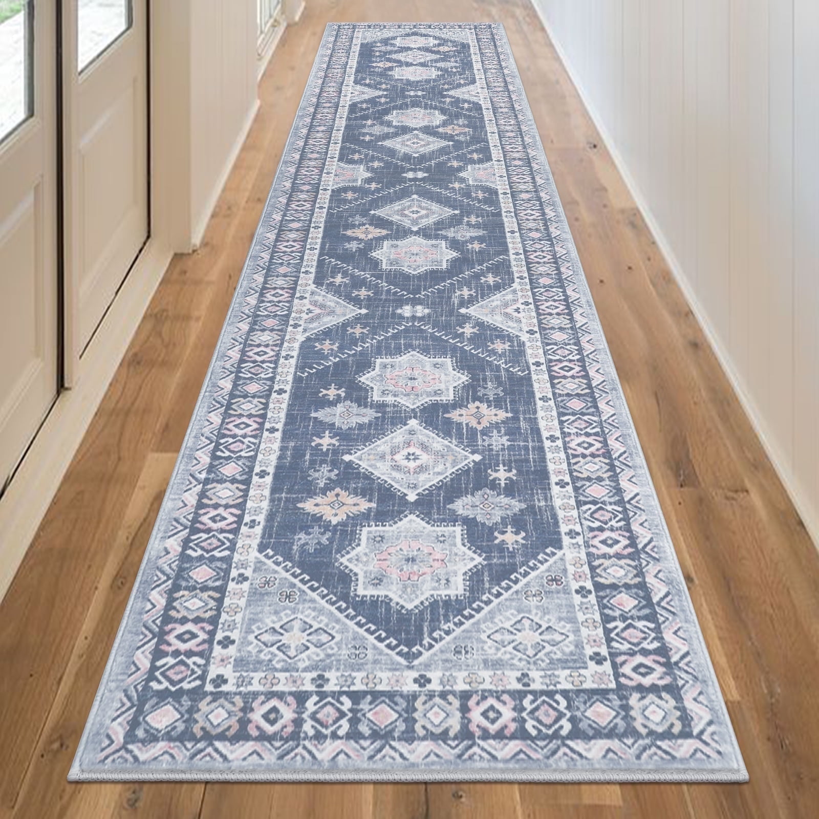 MeyJey Boho Hallway Runner Rug 2'x10', Non-Slip Machine Washable Rugs ...