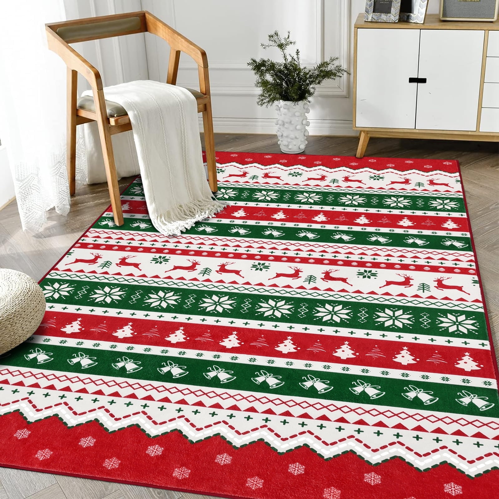 MeyJey Christmas Area Rug 3'x5', Non-Slip Machine Washable Rugs ...