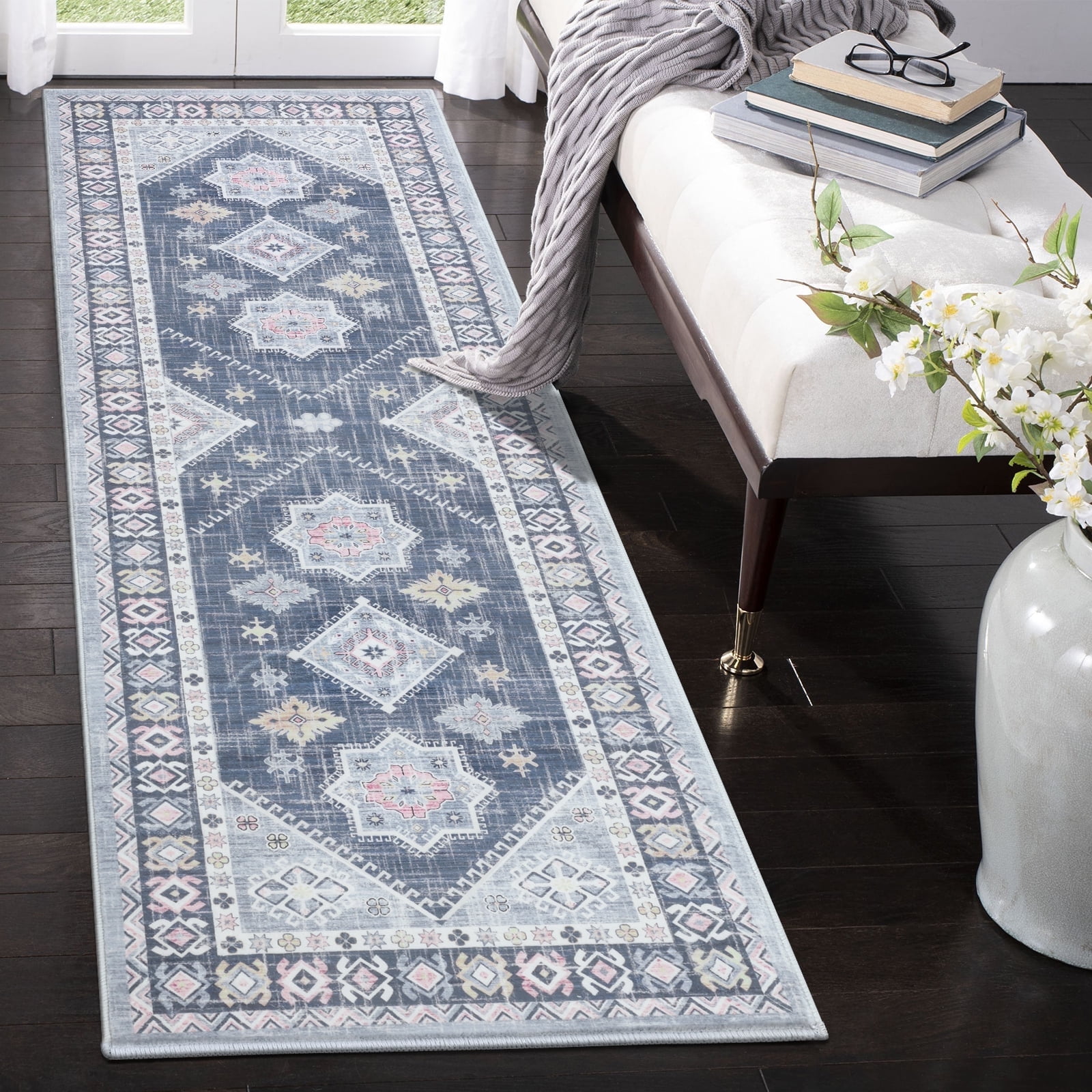 MeyJey Boho Hallway Runner Rug 2'x6', Non Slip Machine Washable Rugs ...
