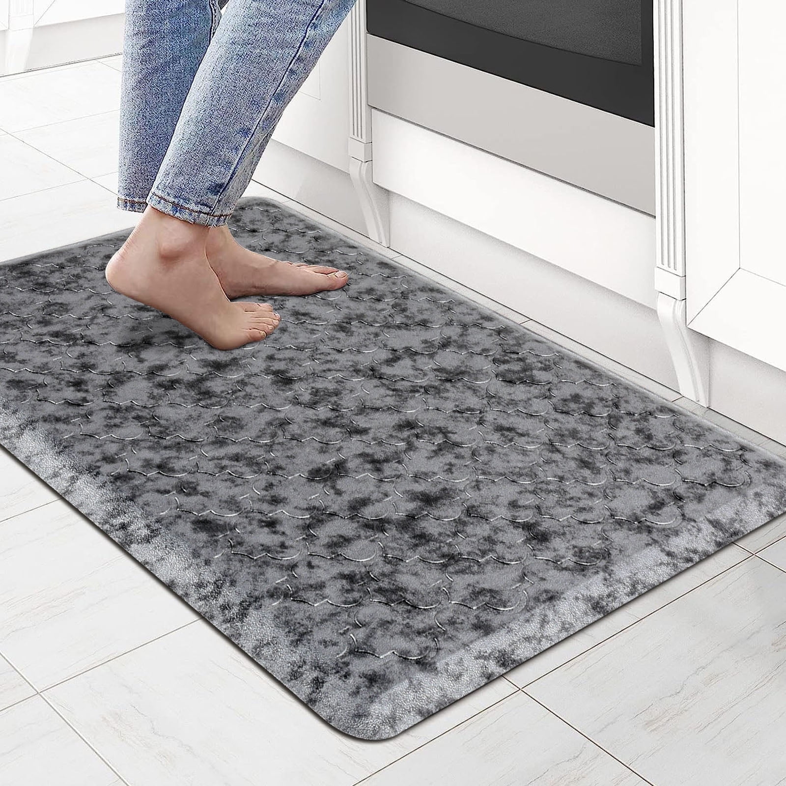 MeyJey Kitchen Rug 20"x30" Silver Gray Anti Fatigue Kitchen Mat Non ...