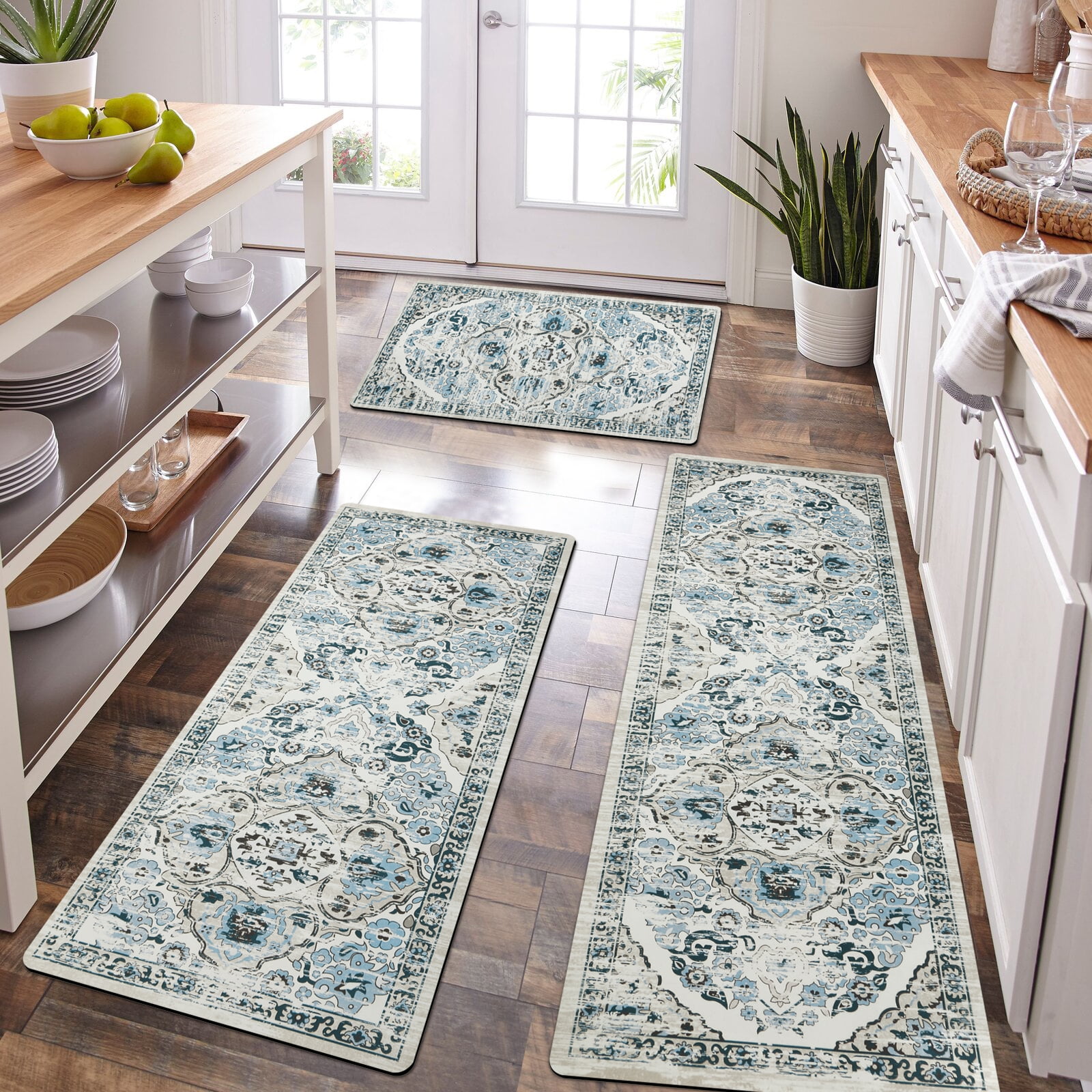 Free Shipping! MeyJey Kitchen Rug Set, 3 Piece Rubber Kitchen Mat Non ...