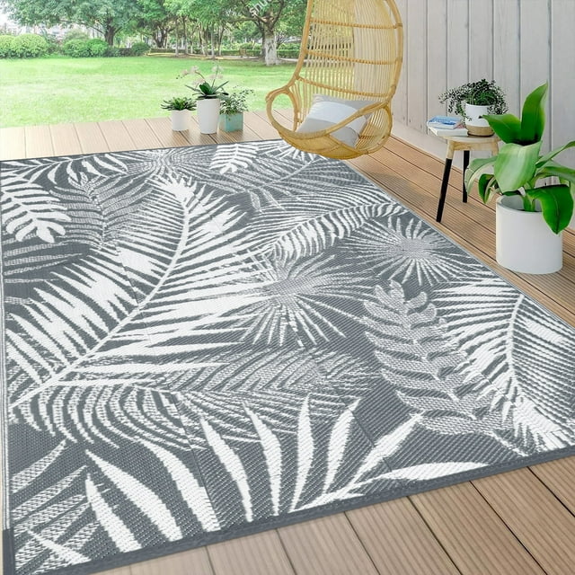 MeyJey Large Indoor/Outdoor Rug, 6'x9' Reversible, Waterproof Patio Mat ...