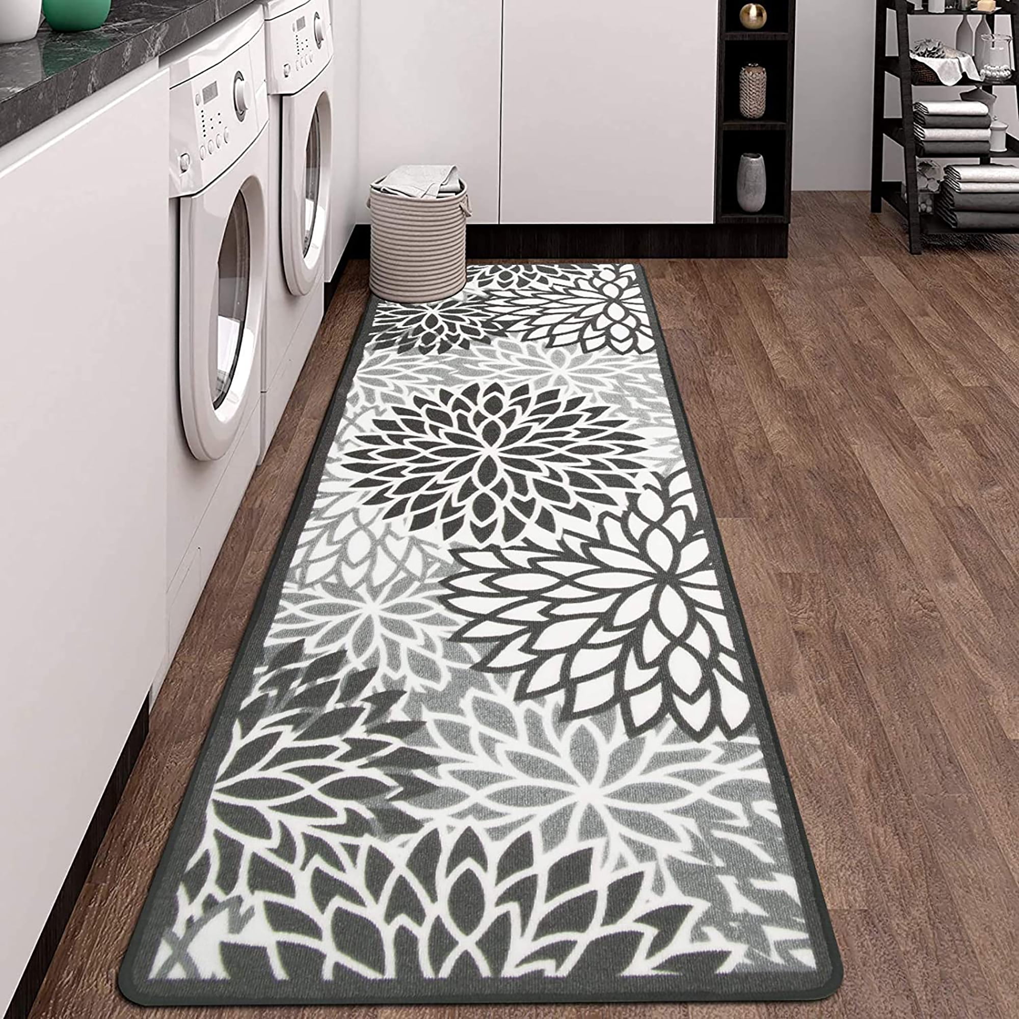 MeyJey Boho Floral Runner Rug, Non-Slip Area Rug for Hallway, Kitchen ...