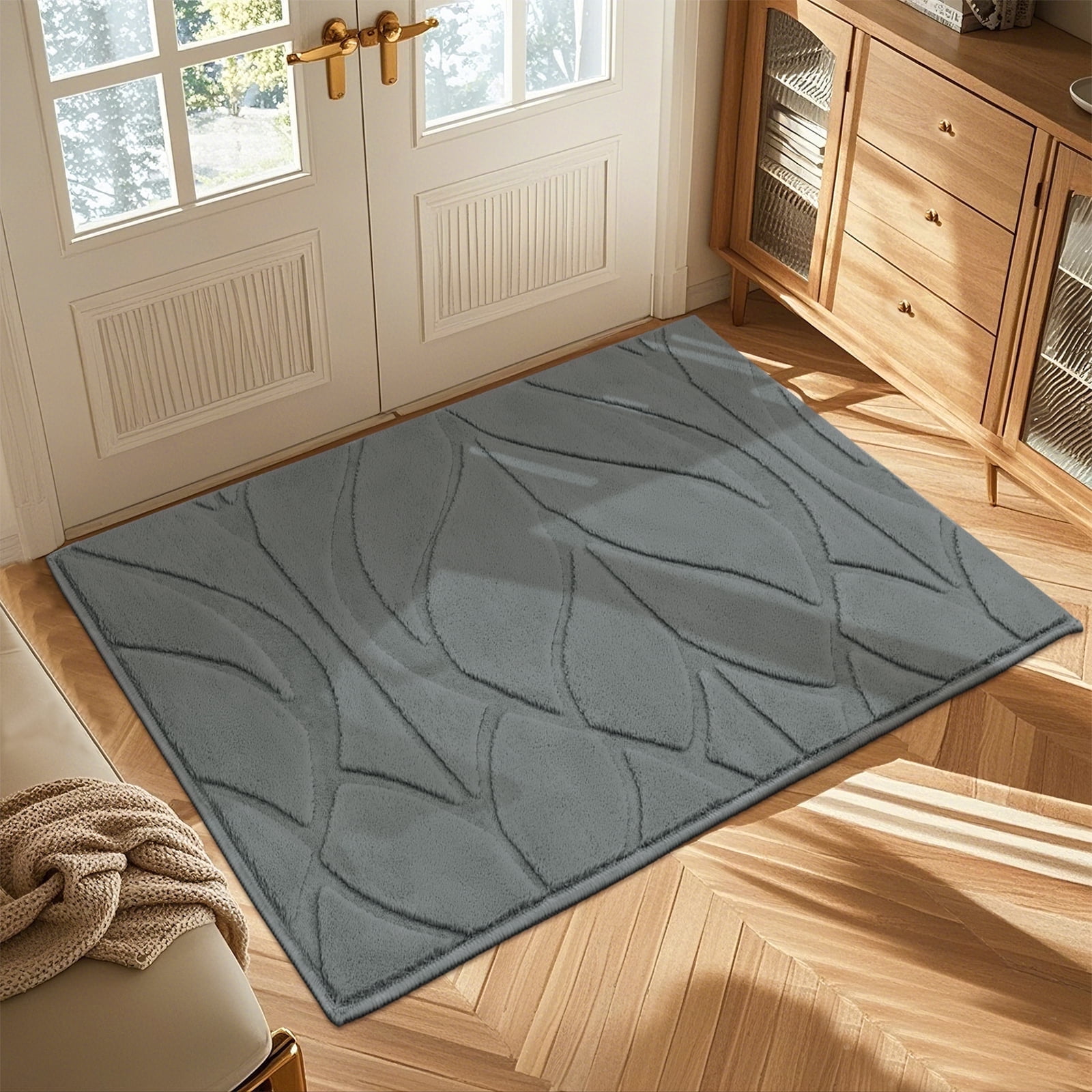 MeyJey 2'x3' Small Shag Area Rug for Living Room Modern High-Low Cut ...