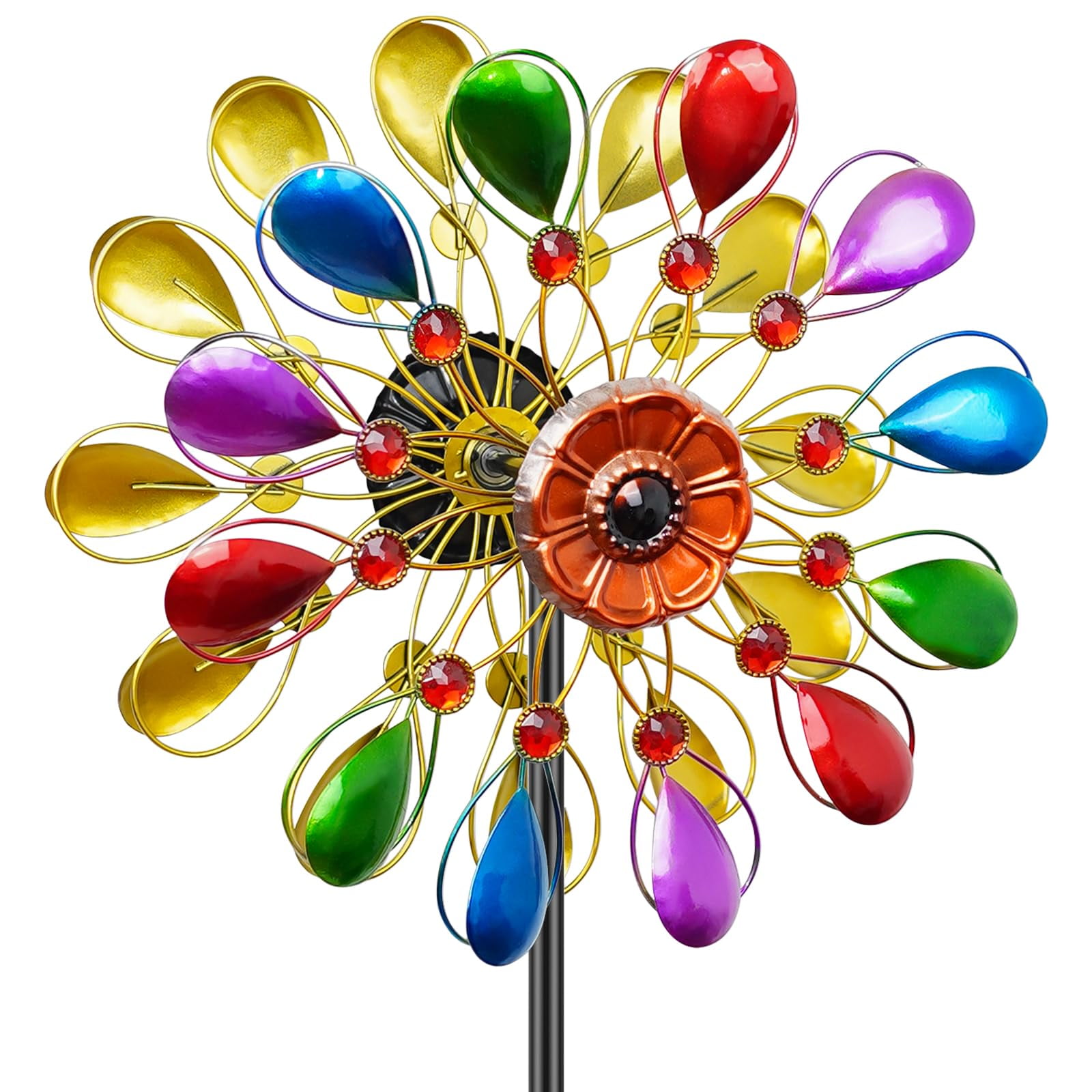 MeyRolizn 64 inch Garden Wind Spinner, Outdoor Wind Sculpture with 5 ...