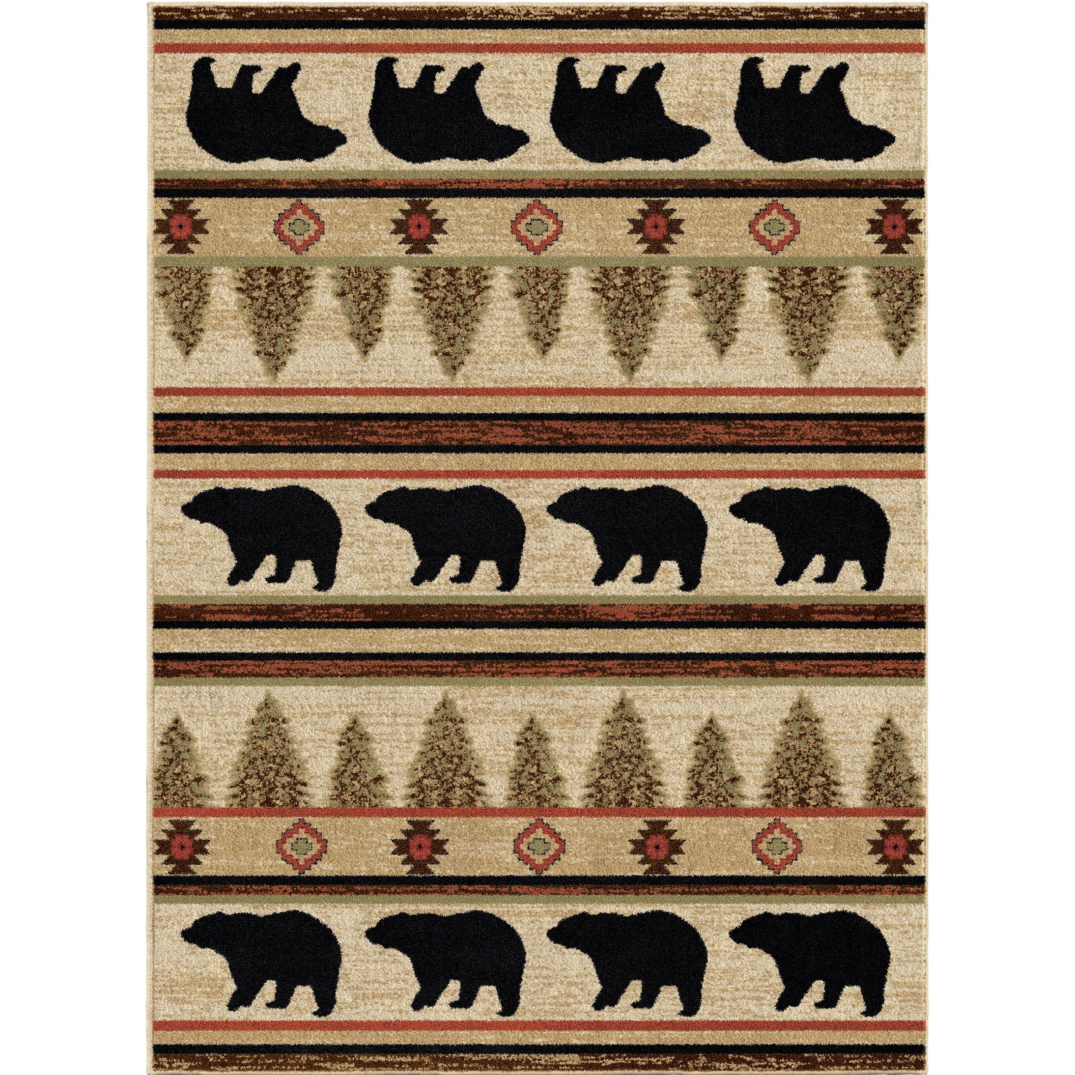 Meyberry Rugs Mayberry Hearthside Appalachain Lodge Bear Area Rug Brown ...