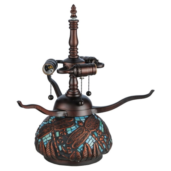 Meyda Lighting 17'H Tiffany Dragonfly Mosaic Table Lamp Base, Blue ...