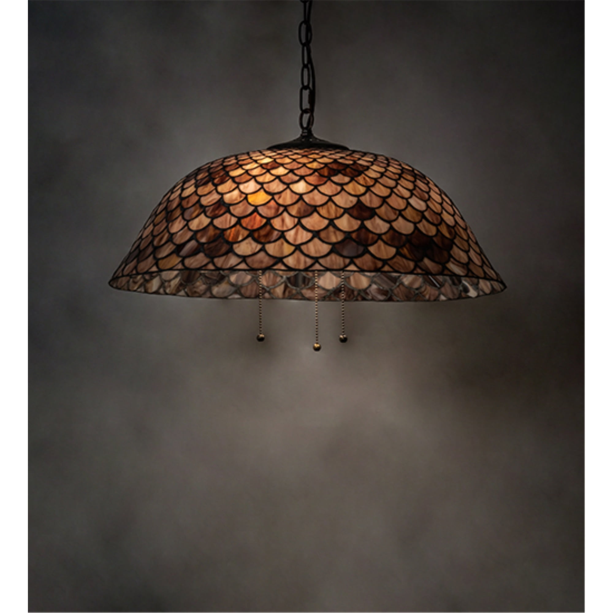 Meyda Lighting 24" Wide Tiffany Fishscale Pendant - Walmart.com