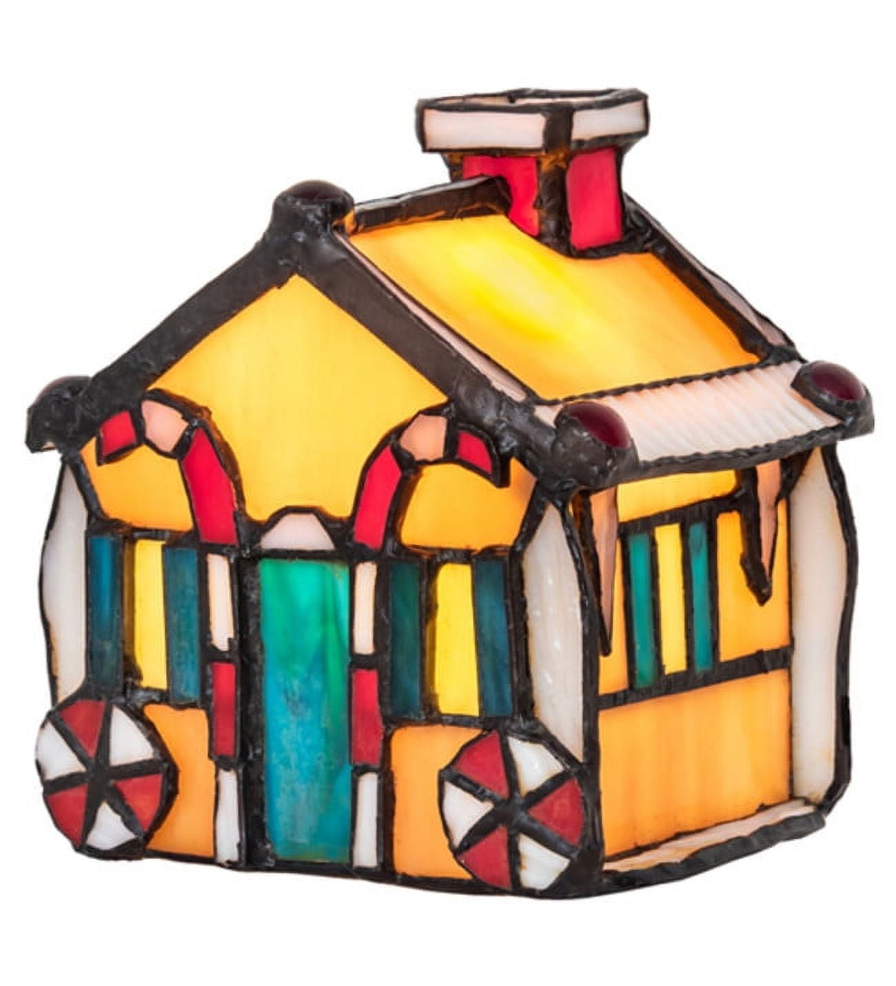 Meyda Lighting 4.5'H Gingerbread House Accent Lamp, Hai Cag Green Flame ...