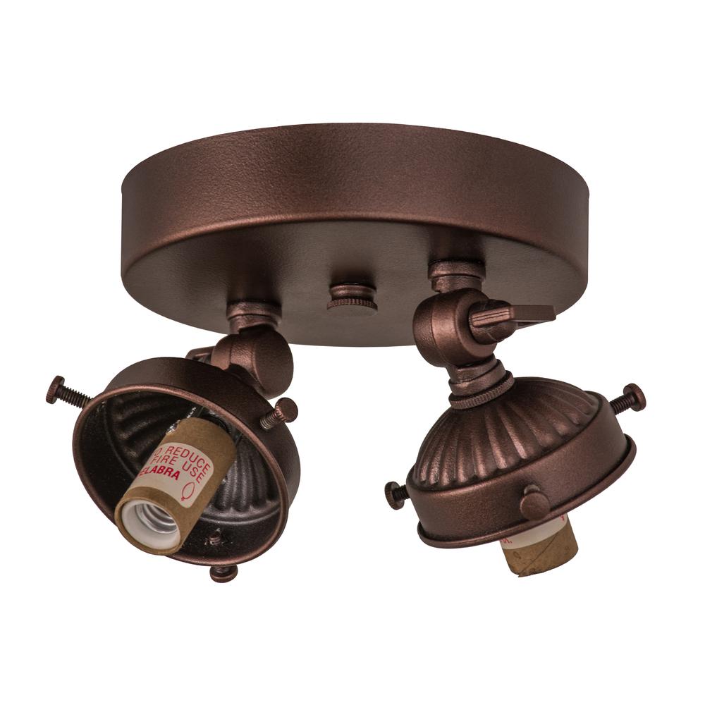 Meyda Lighting 5"W Mahogany Bronze 2 LT Flushmount Hardware 162993 ...