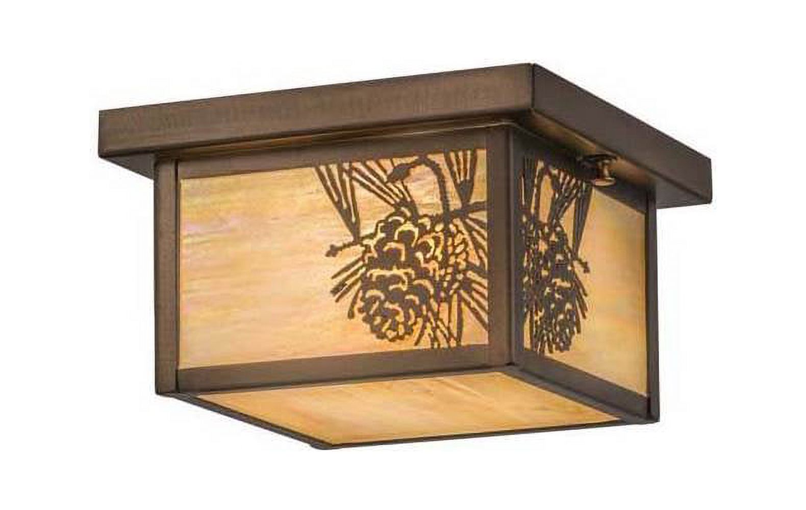 Meyda Tiffany 164288 Hyde Park Winter Pine 12" Wide Flush Mount Square ...