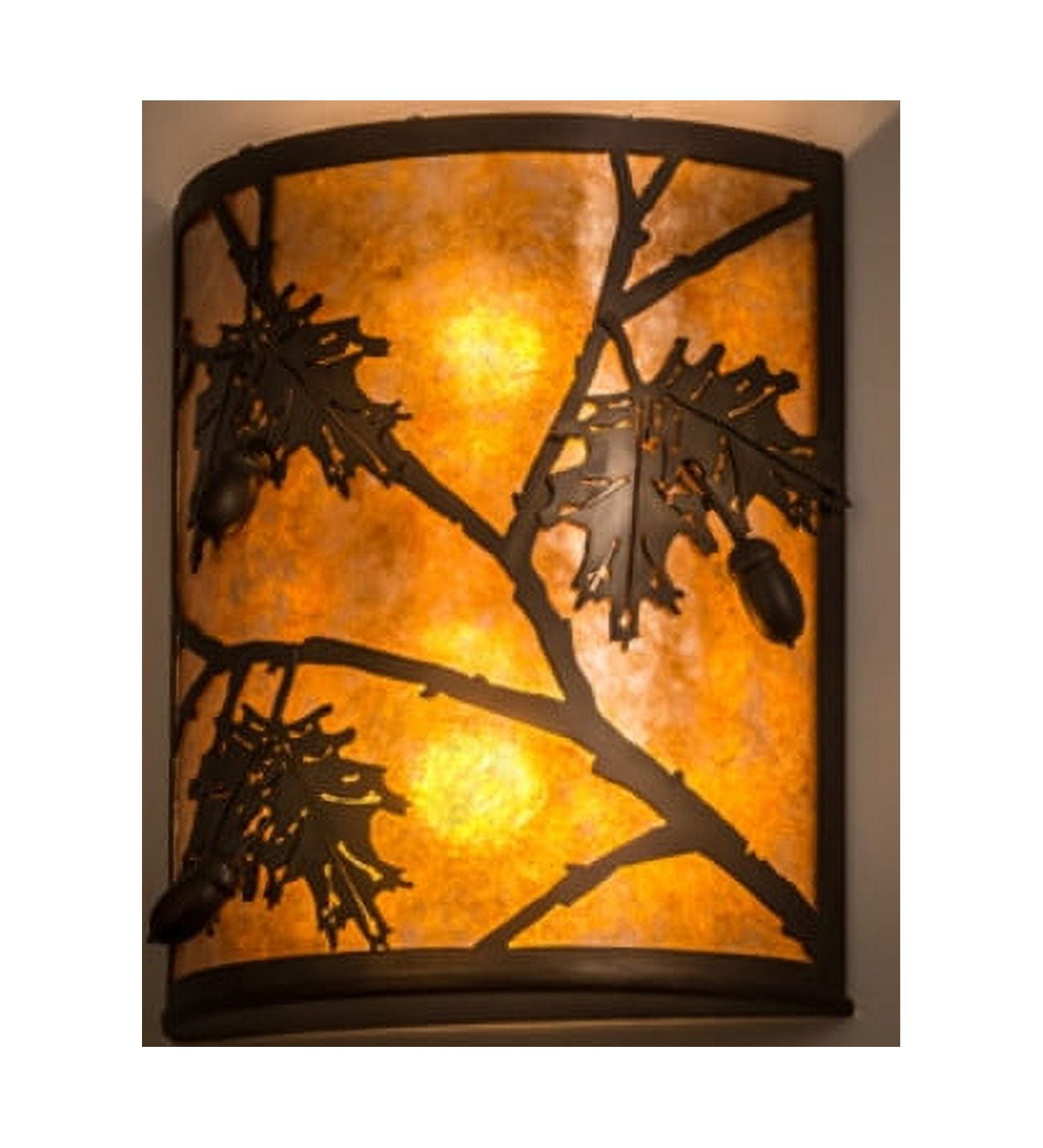 Meyda Tiffany 188603 Oak Leaf And Acorn 2 Light 12" Tall Wall Sconce ...