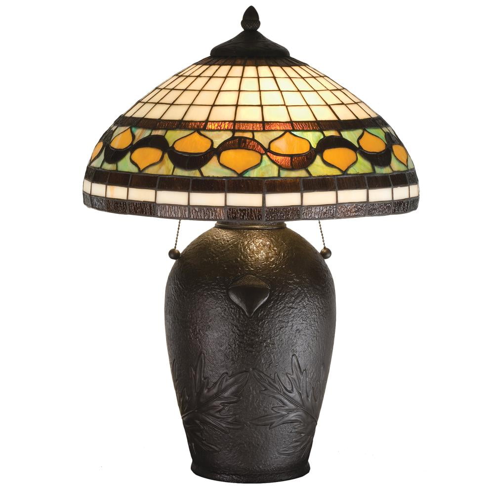 2 Light Light Tiffany Acorn Table Lamp Mahogany Bronze Finish - Walmart ...