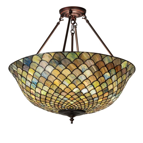 Meyda Tiffany 162424 Tiffany Fishscale 3 Light 29" Tall Semi-Flush Bowl ...