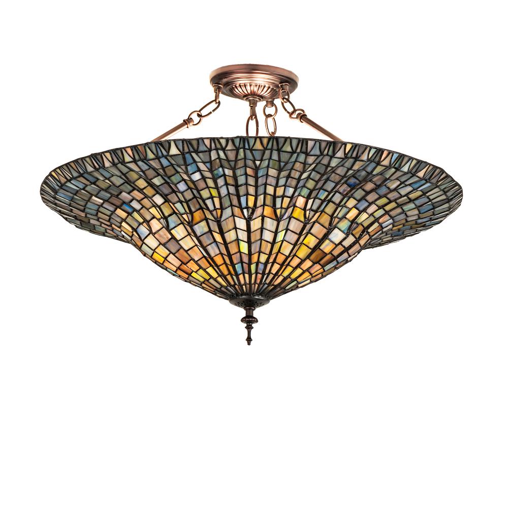 CHLOE Lighting PRISMA Tiffany-style 2 Light Semi-flush Ceiling Fixture ...