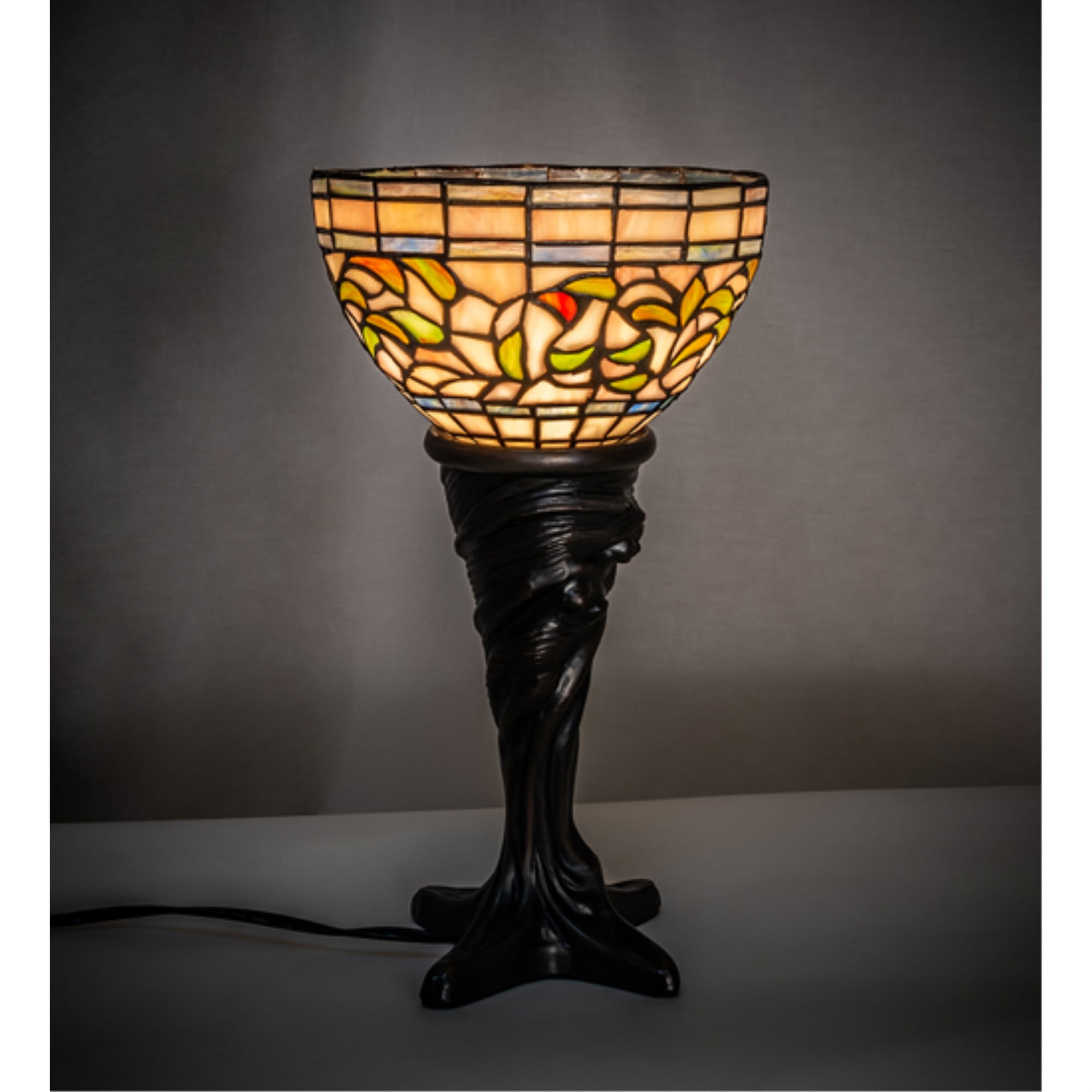 Meyda Tiffany 244889 Tiffany Turning Leaf 15" Tall Buffet Table Lamp ...