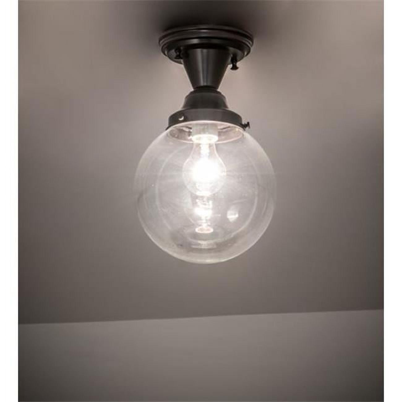 Meyda Tiffany 253880 Revival Schoolhouse 8" Wide Semi-Flush Globe Ceiling Fixture - Brown ...