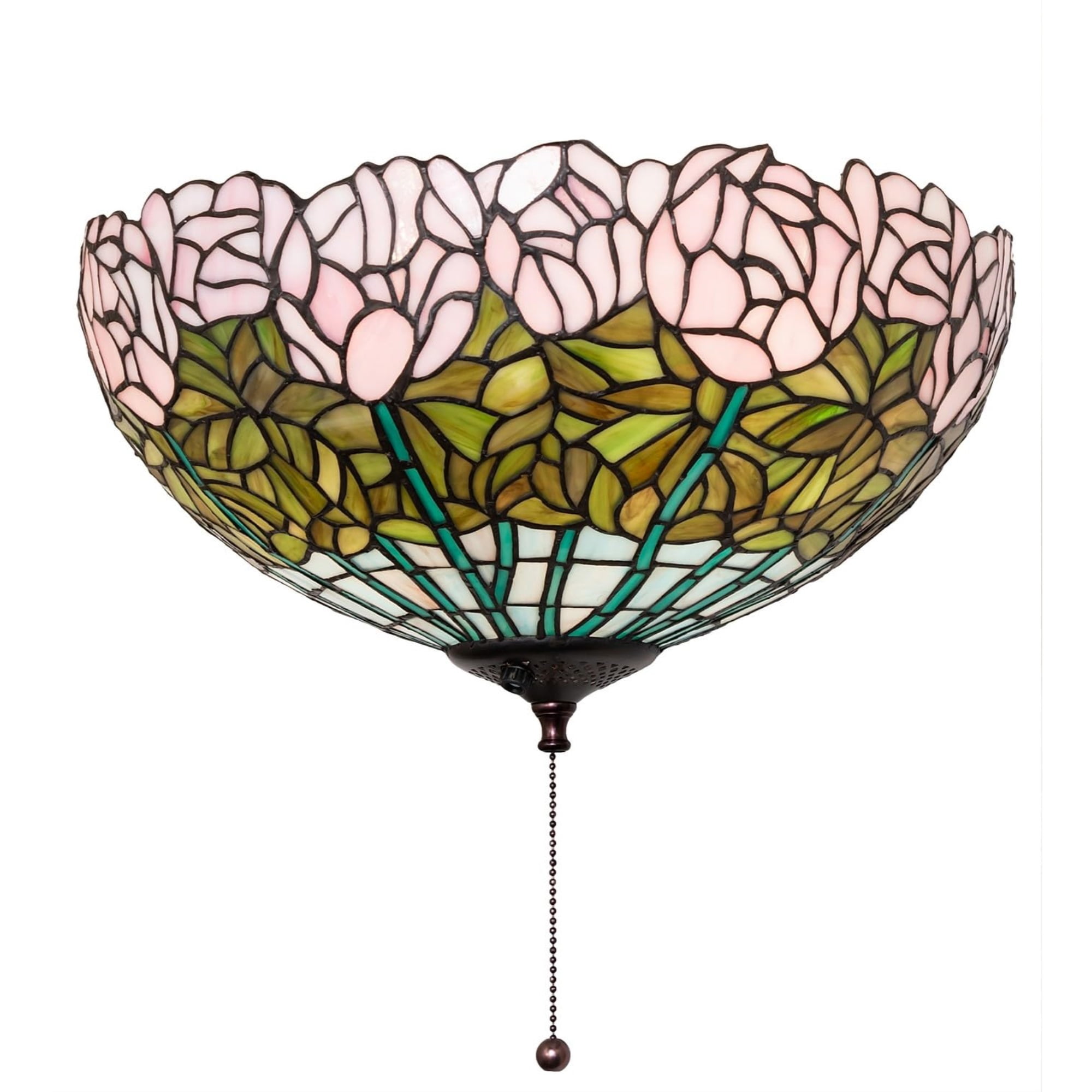 16" Wide Tiffany Cabbage Rose Fan Light Fixture - Walmart.com