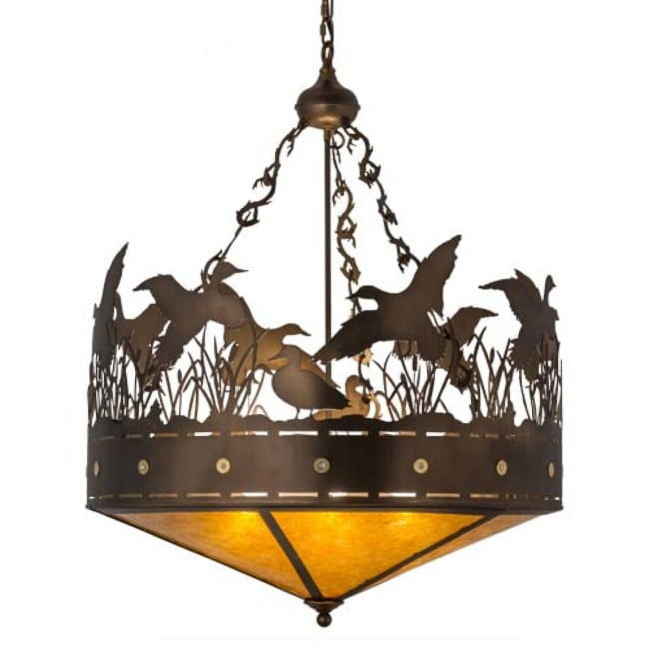 Meyda Tiffany 50138 Ducks In Flight 4 Light 30" Wide Pendant - Copper ...
