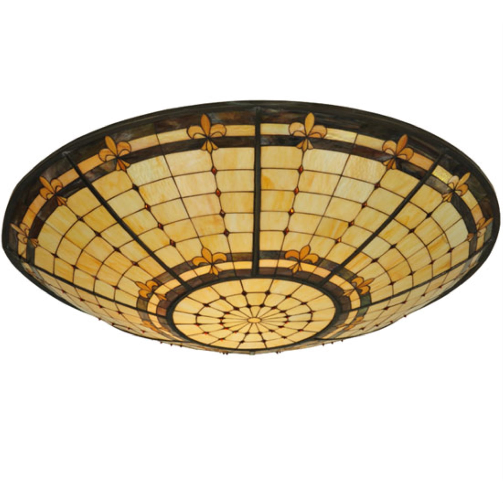 Meyda Tiffany - 81546 - Shade - Fleur-De-Lite - Beige Ha Green/Blue Bai ...