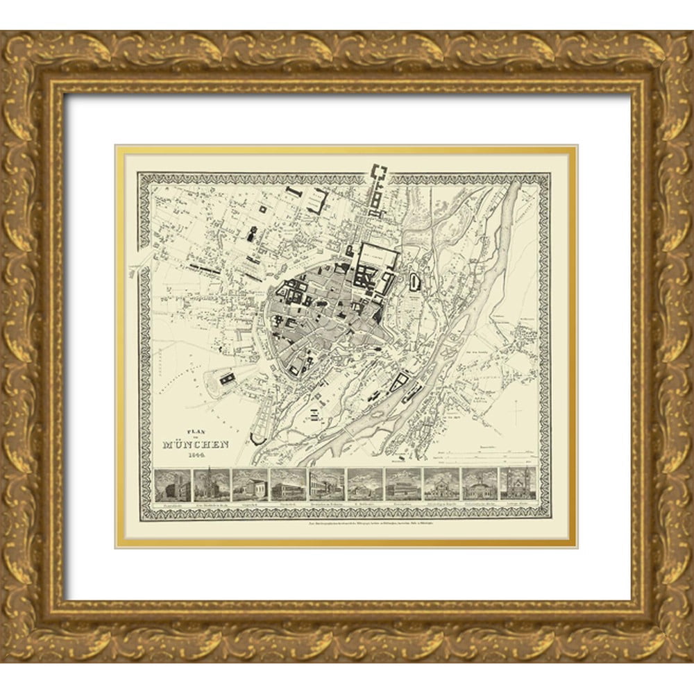 Meyer 23x20 Gold Ornate Wood Framed with Double Matting Museum Art ...
