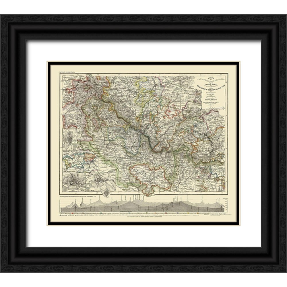 Meyer 30x26 Black Ornate Wood Framed with Double Matting Museum Art ...