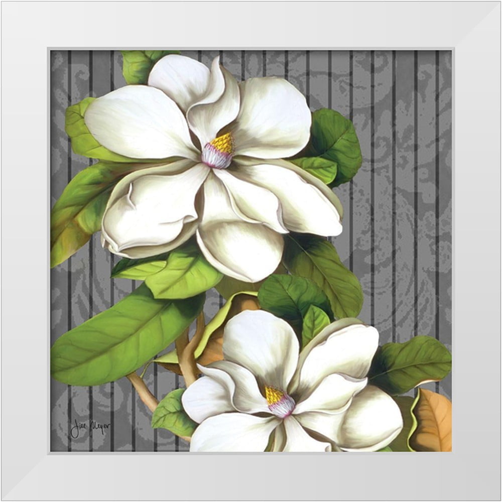 Meyer, Jill 15x15 White Modern Wood Framed Museum Art Print Titled - Magnificent Mangolias II ...