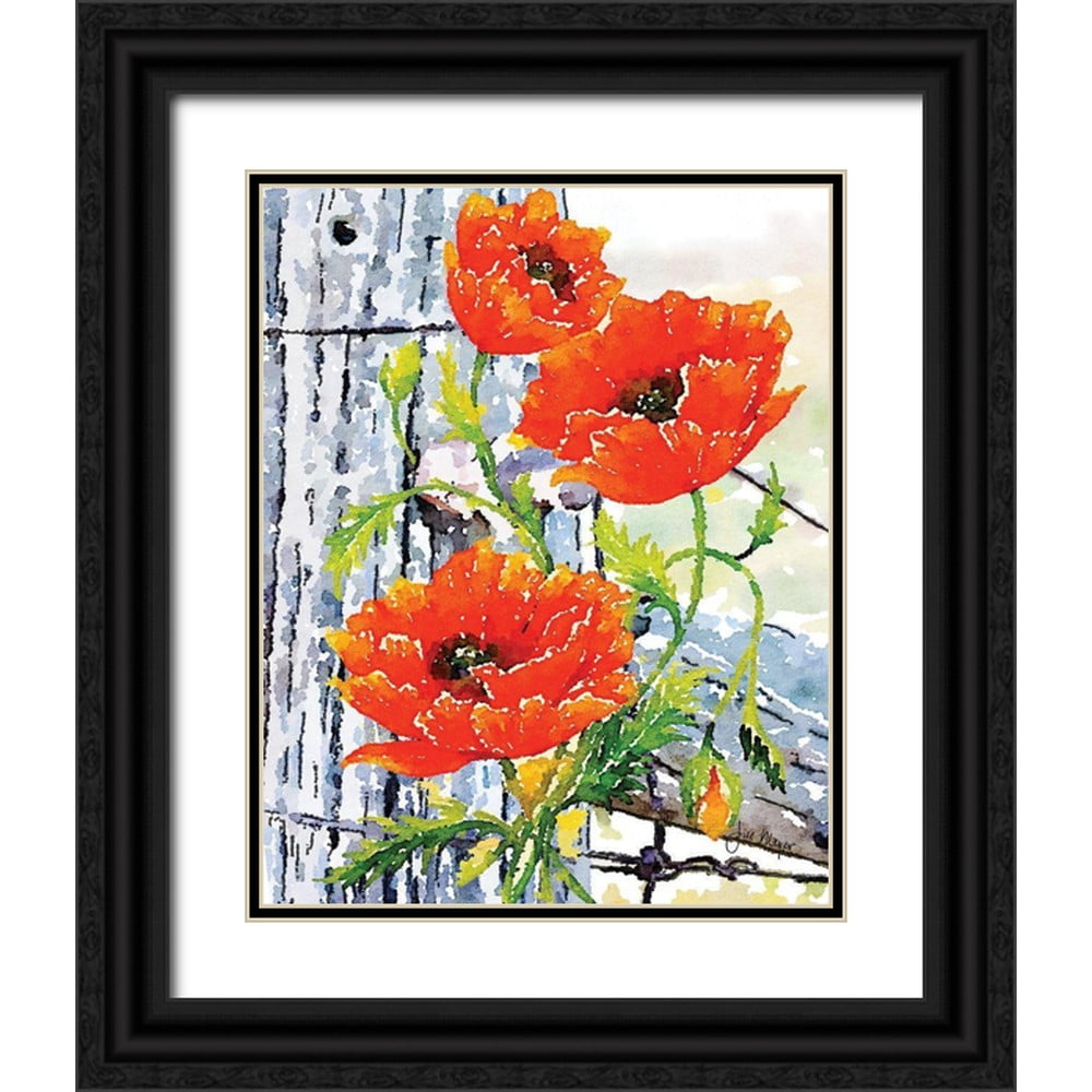 Meyer, Jill 15x18 Black Ornate Wood Framed with Double Matting Museum ...